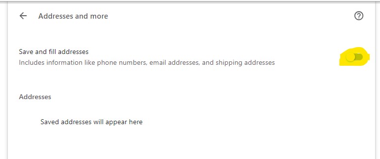 Turn Off Internet Browser Auto Complete Setting
