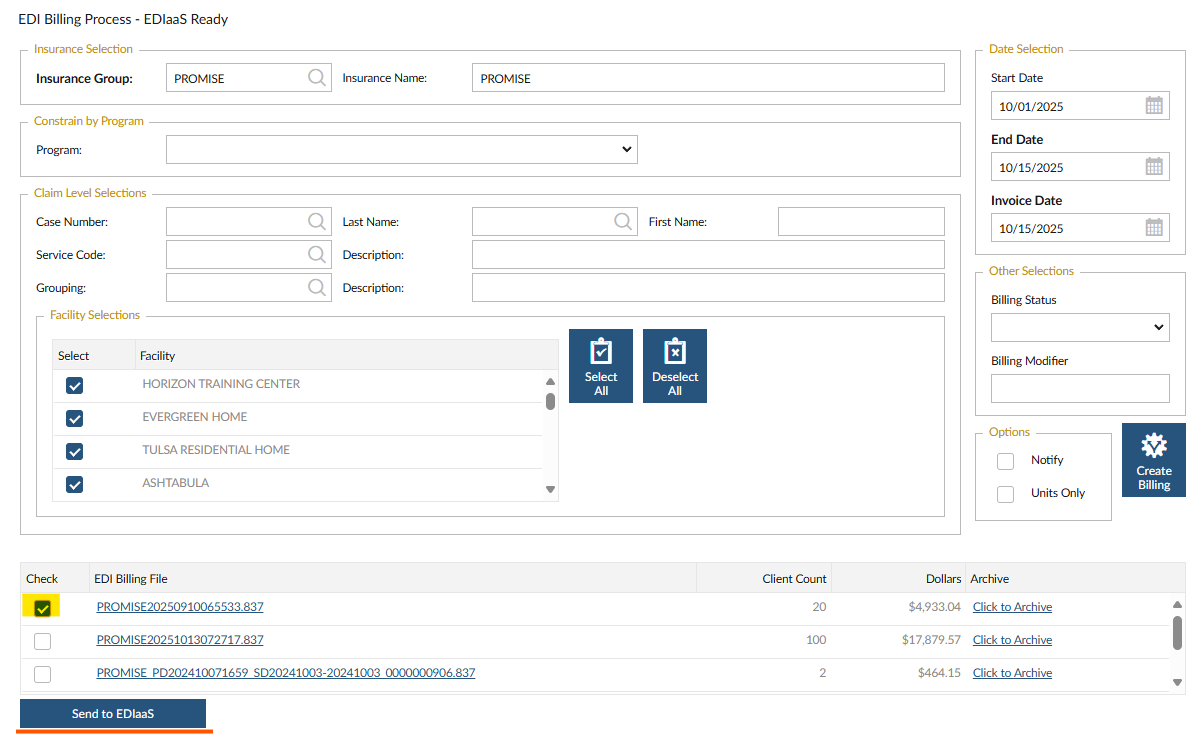 EDI Billing Process